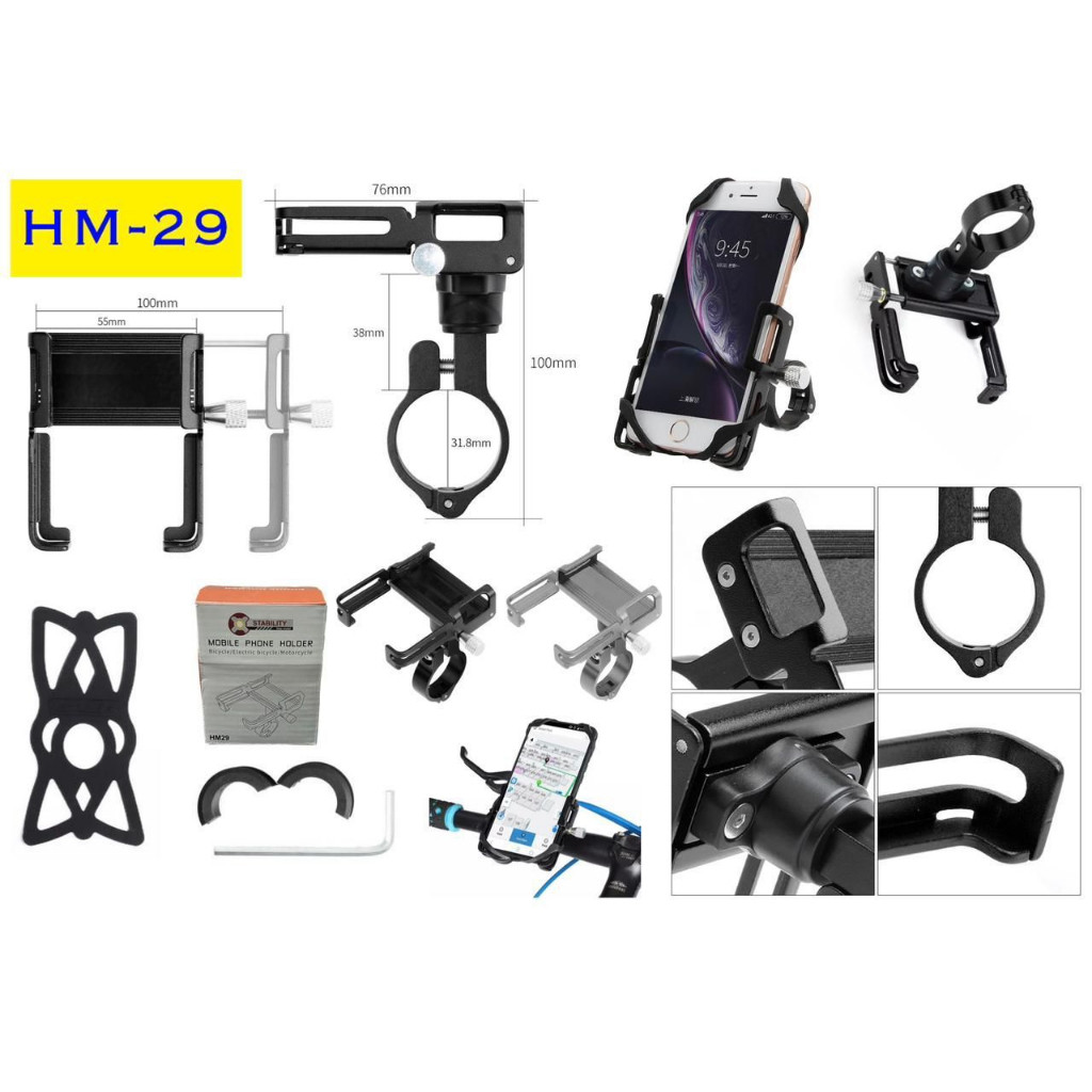 Jual Holder Stang Motor Full Besi HM-29 mobile Phone Holder Bicycle ...