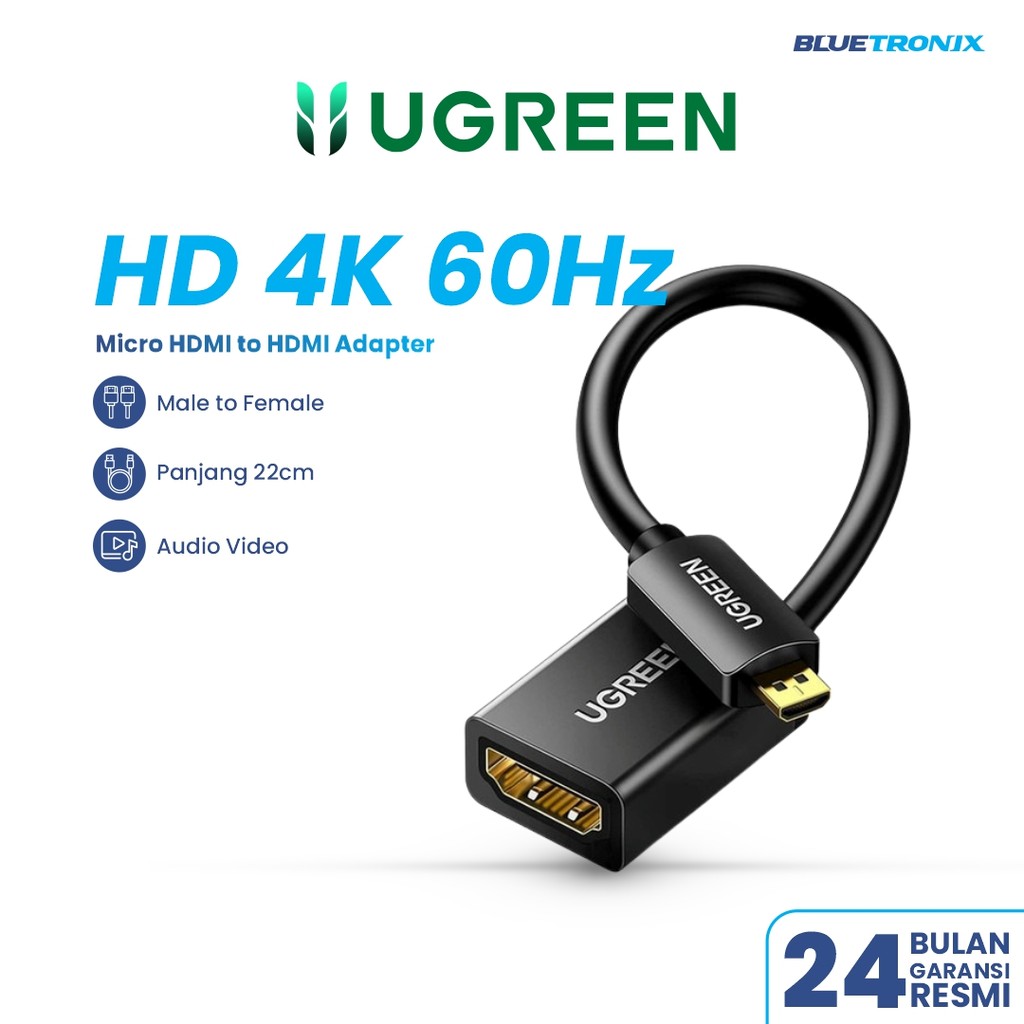 Jual UGREEN Kabel Micro HDMI to HDMI Converter Support 4K 3D Original | Shopee Indonesia
