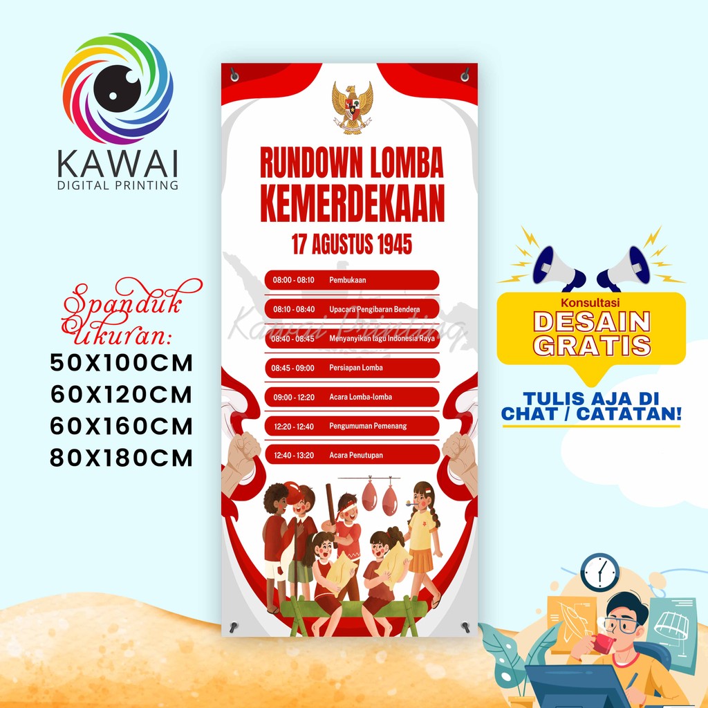 Jual SPANDUK / BANNER Roundown Lomba Kemerdekaan Free Desain | Shopee ...