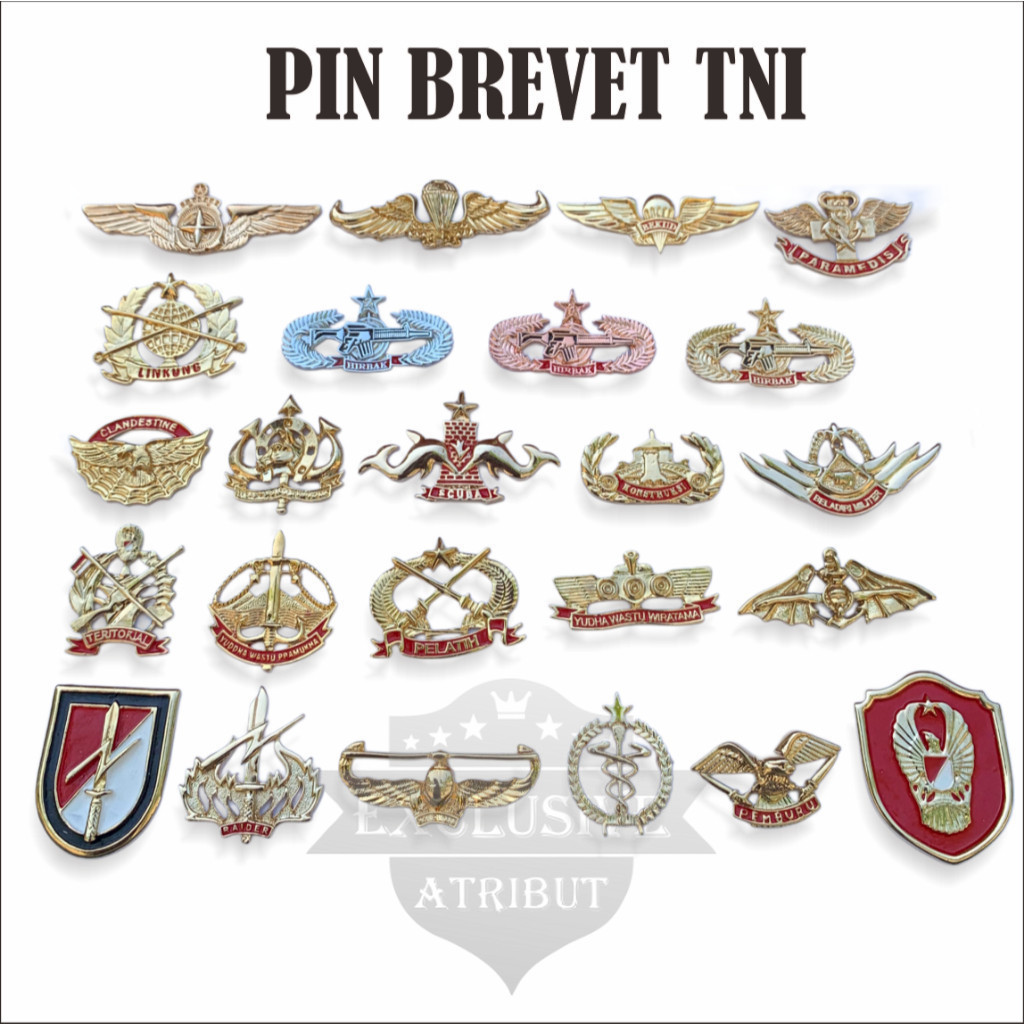Jual EXCLUSIVE_ATRIBUT Wing / Brevet / Brivet TNI AD / Brevet TNI AU ...