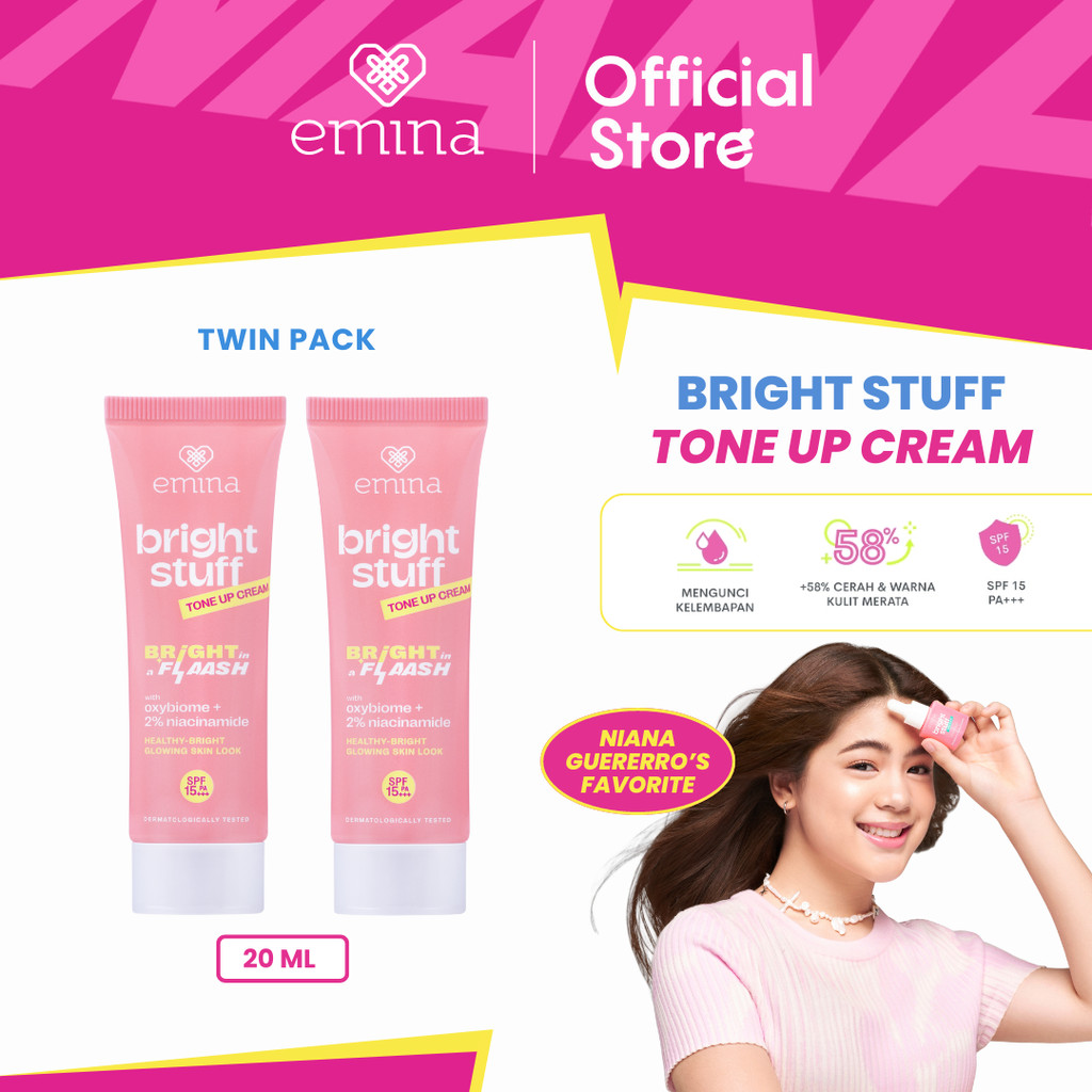 Jual Emina Bright Stuff Tone Up Cream 20 ml Twin Pack - Paket Perawatan ...