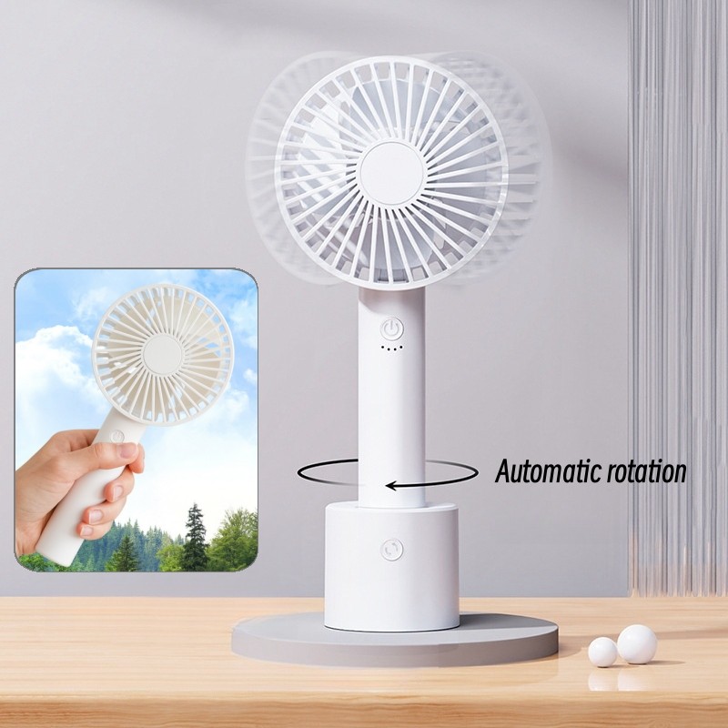 Jual Portable Handheld Fan Automatic Rotary Home Office Desktop Fan ...