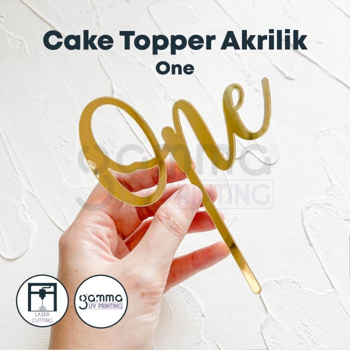 Jual Cake Topper Akrilik Tulisan One Hiasan Kue Gift Mirror 2mm ...