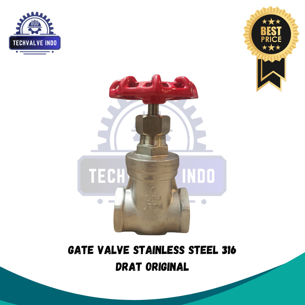 Jual GATE VALVE 2" INCH STAINLESS STEEL 316 / SS316 DRAT ORIGINAL ...