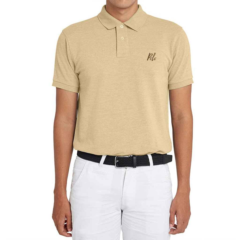 Jual POLO SPORT - 0014.01 Shirt Custom Fit 100% - Beige | Shopee Indonesia