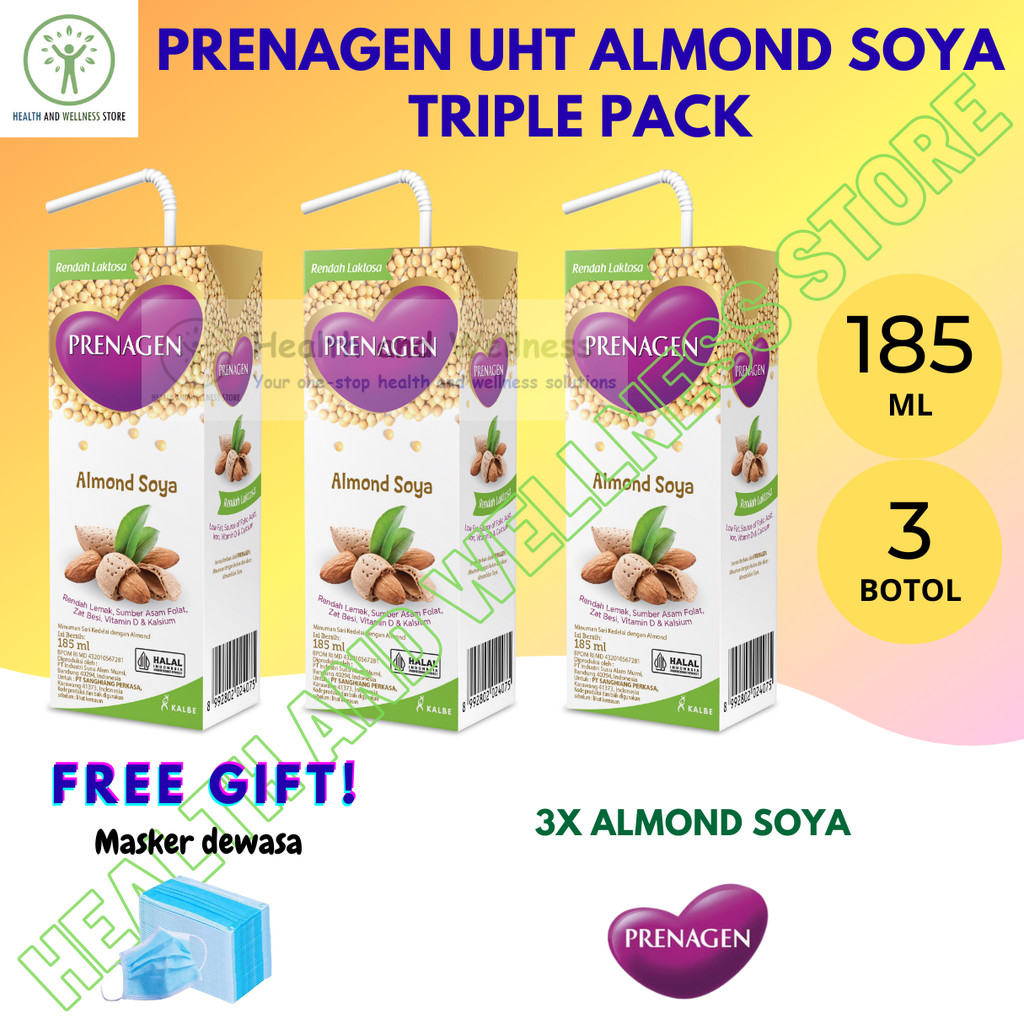 Jual Prenagen Mommy Uht Trial Pack Mini Almond Soya 185 Ml 3 Pcs | Shopee Indonesia