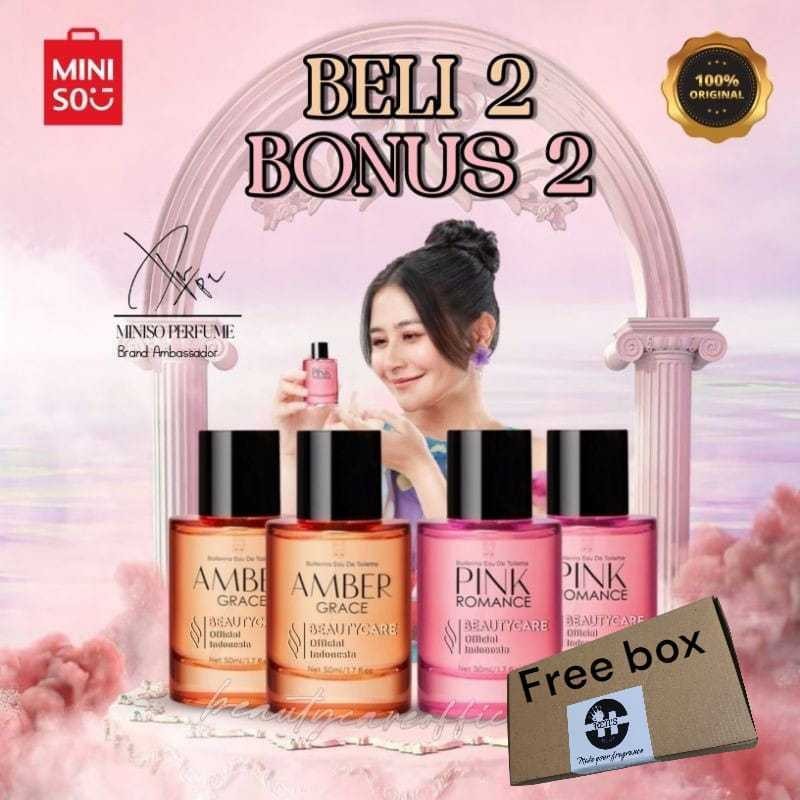 Jual BELI 1 DAPAT 4 PARFUM WANITA VIRAL MINISO PINK ROMANCE + AMBER ...
