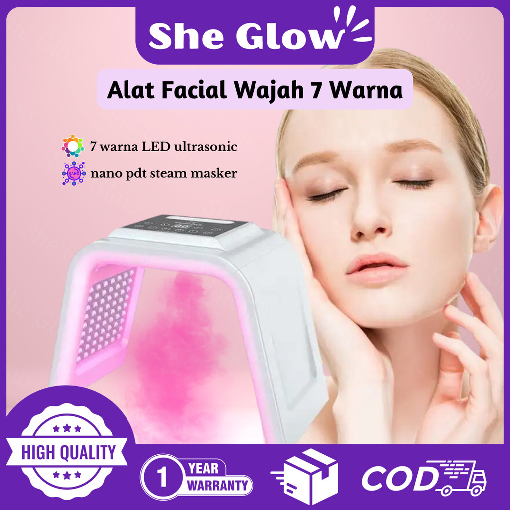 Jual She Glow (GARANSI 1 TAHUN) PDT LED Masker Nano alat facial wajah ...