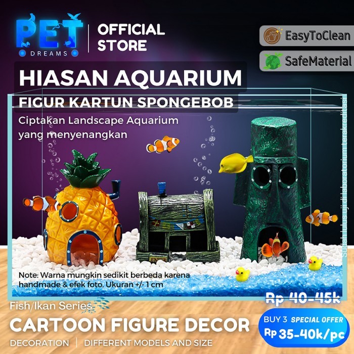 Jual Dekorasi Aquarium Spongebob Squidward Hiasan Resin Aquascape ...
