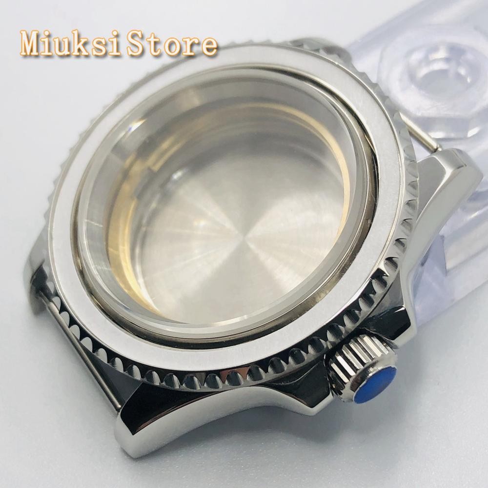Jual 40mm sapphire glass bidirectional bezel stainless steel watch case ...