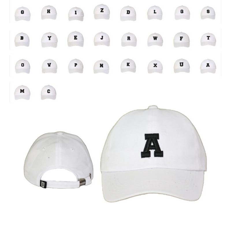 Jual Topi huruf inisial nama warna putih topi baseball pria wanita ...