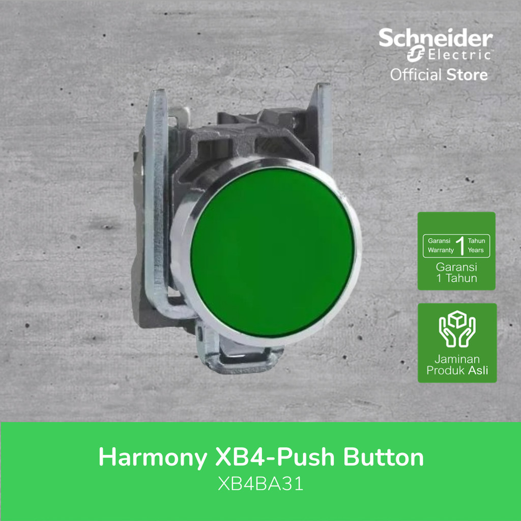 Jual Schneider Electric Push Button Flush 22mm 1NO Hijau - XB4BA31 | Shopee Indonesia
