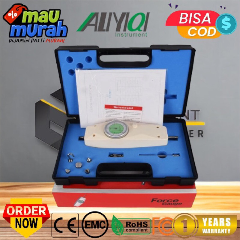 Jual Force Gauge 50 kg 500N AIGU NK500N Push Pull NK-500N Tester Meter ...