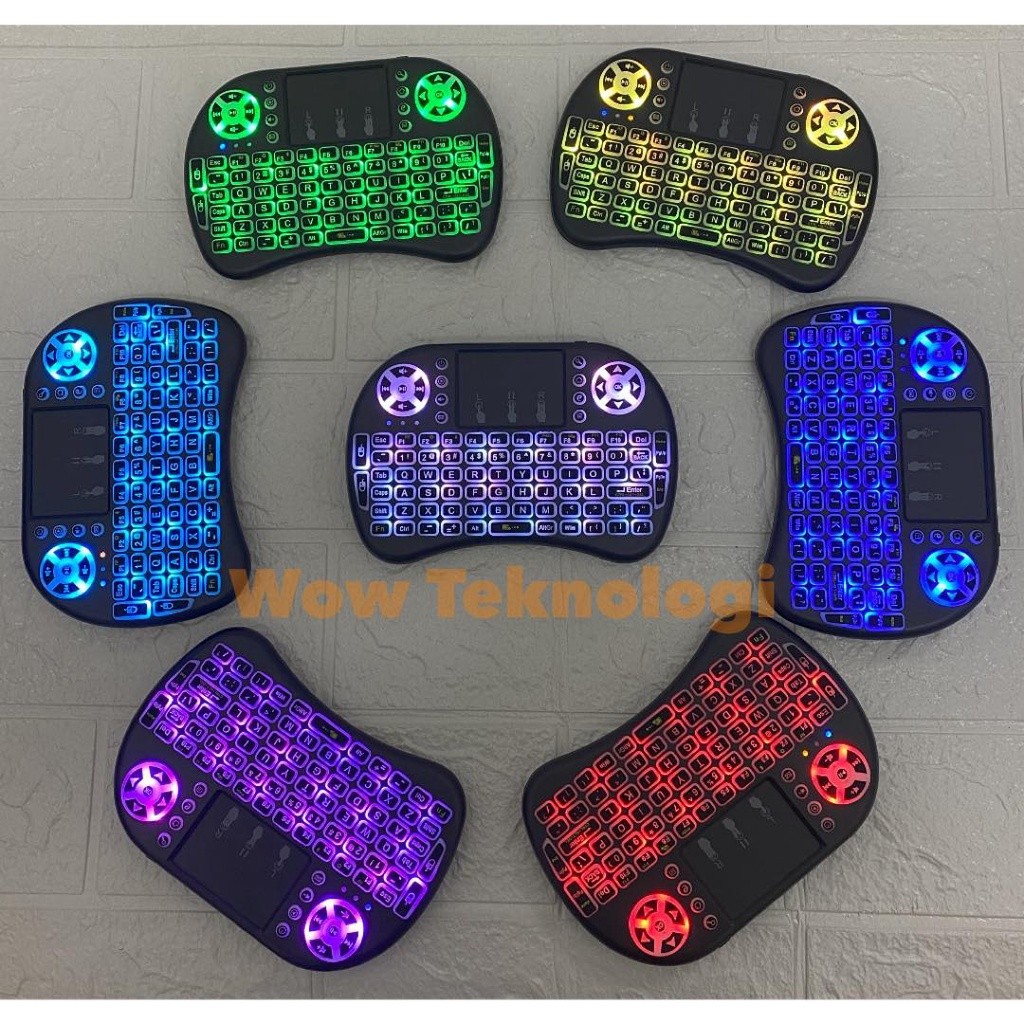 Jual Keyboard Wireless mini i8 RGB Backlit Colorful Touchpad/ Wireless ...