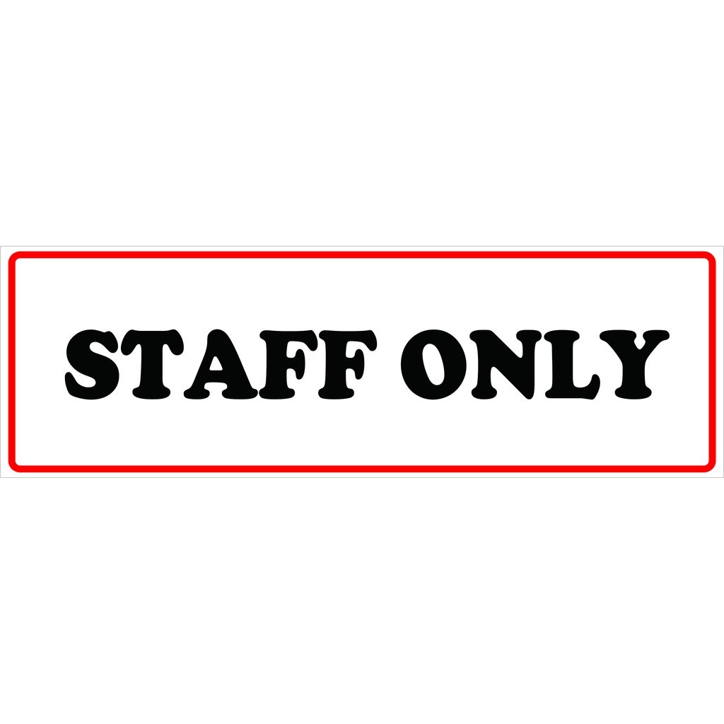 Jual Stiker STAFF ONLY ukuran 25x8 cm | Shopee Indonesia