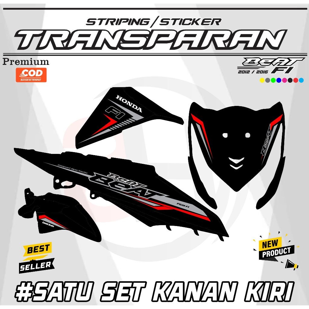 Jual Sticker Striping Beat FI TRANSPARAN 2013-2015 Simple Motif Terbaru ...