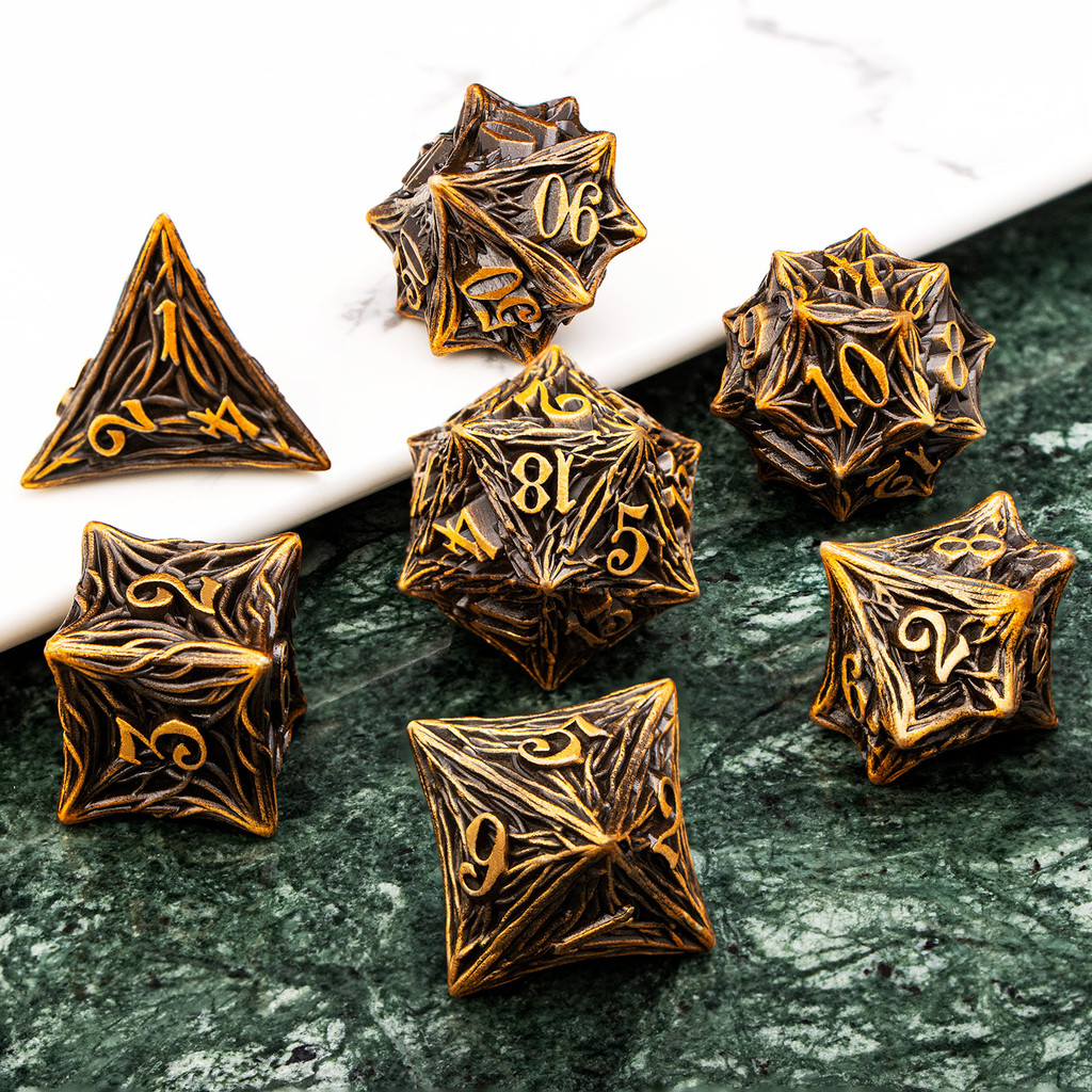 Jual OGCOPHEN D and D Tree Root Dnd Metal Role Playing Game Dice Set ...