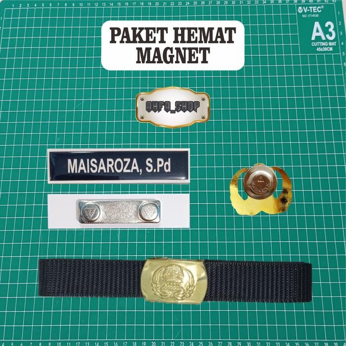 Jual Paket Hemat Name tag ASN Ikat pinggang, Nametag & Pin Korpri ...