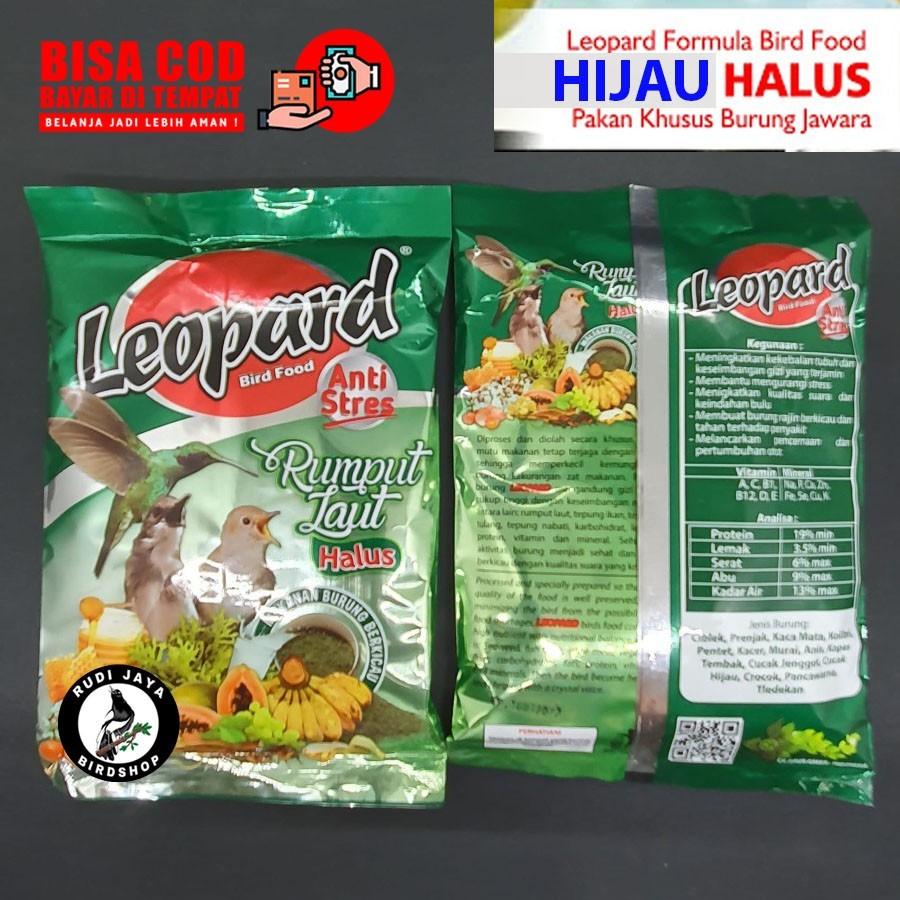 Jual SEDIA LEOPARD HIJAU RUMPUT LAUT HALUS PAKAN MAKANAN VOER BURUNG ...