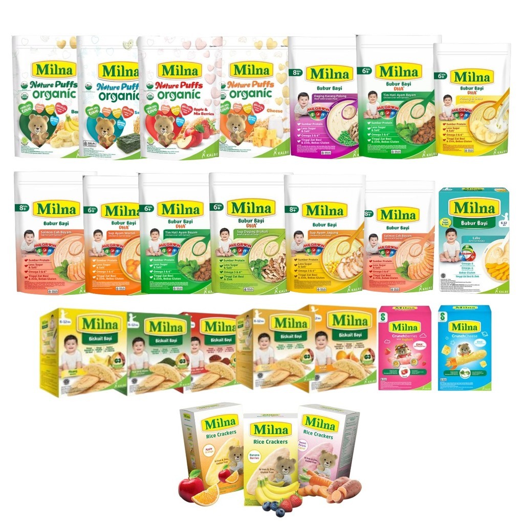Jual Milna Bubur Bayi Crunch Puff Biskuit Rice Cracker Snack Cemilan ...