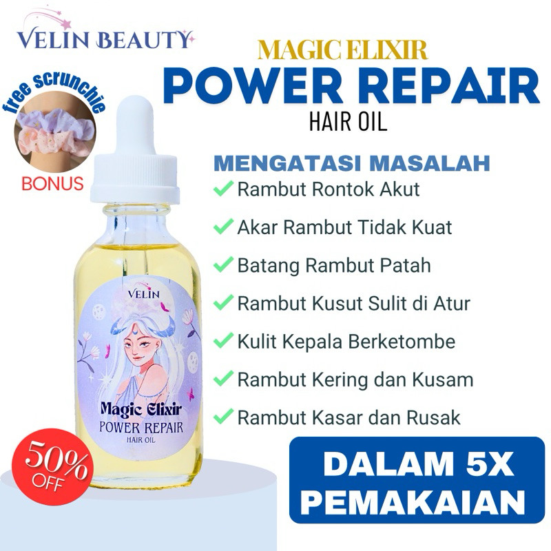 Jual [PROMO] MAGIC ELIXIR POWER REPAIR HAIR OIL GOLDEN ARGAN OIL JOJOBA ...