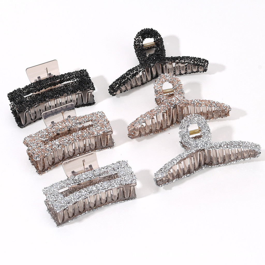 Jual [ V3 ] Jepitan rambut baru 8,5CM persegi klasik fesyen hitam dan ...