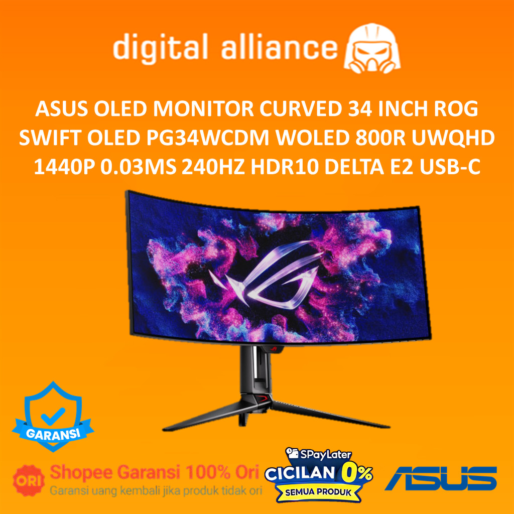 Jual ASUS OLED MONITOR CURVED 34 INCH ROG SWIFT OLED PG34WCDM WOLED ...