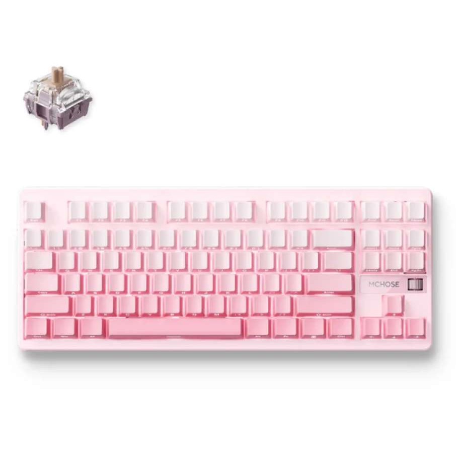 Jual MCHOSE G87 Mechanical Keyboard Peach Gradient, Speed Gold Switch ...