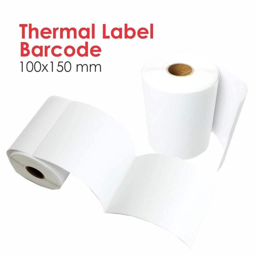 Jual Kertas Thermal Label Barcode Ukuran A6 100 x 150 mm Direct isi 250 Pcs Per Roll | Shopee ...