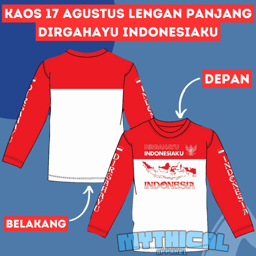Jual Edisi 17 Agustus Kaos Dirgahayu INDONESIAKU Kaos Tshirt Merah Putih Spesial HUT RI 17 ...
