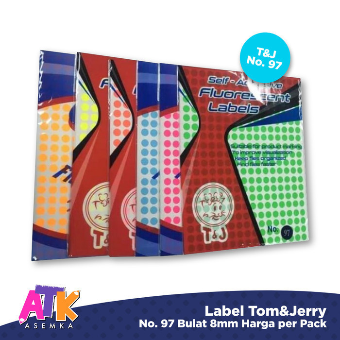 Jual Label TOM & JERRY No.97 Bulat 8 mm isi 660 Tom&Jerry Sticker Warna ...