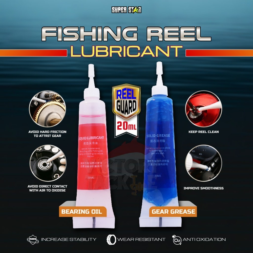Jual SUPERSTAR FISHING REEL LUBRICANT SET OIL BEARING OIL & GEAR GREASE ...