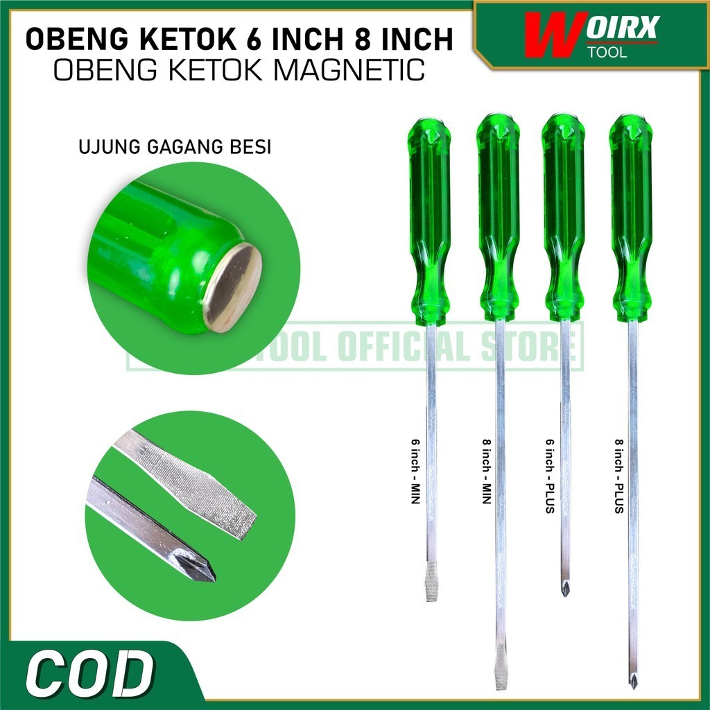 Jual WOIRX TOOL Obeng Ketok Plus Minus Gagang Fiber 6 INCH 8 INCH ...