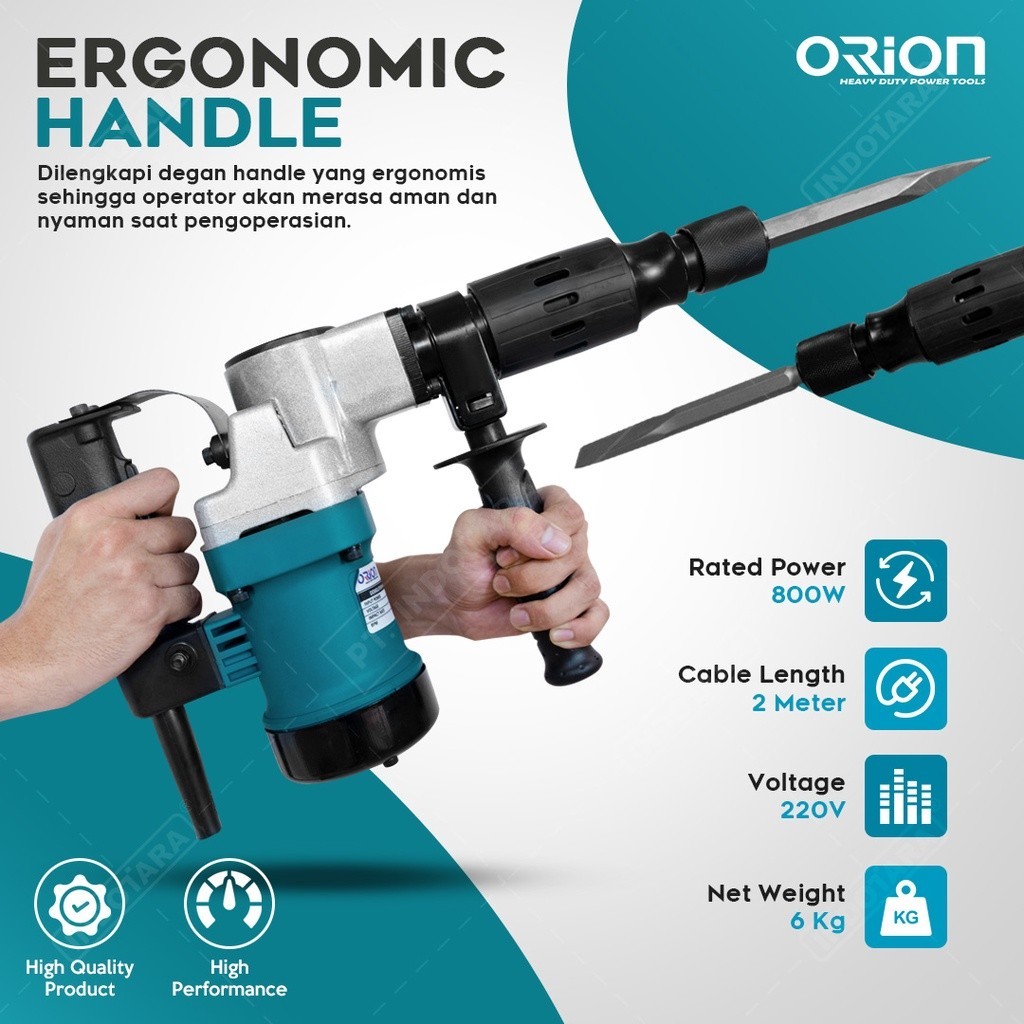 Jual Mesin Jack Hammer Bobok Beton Orion DH-0810 Demolition Hammer ...