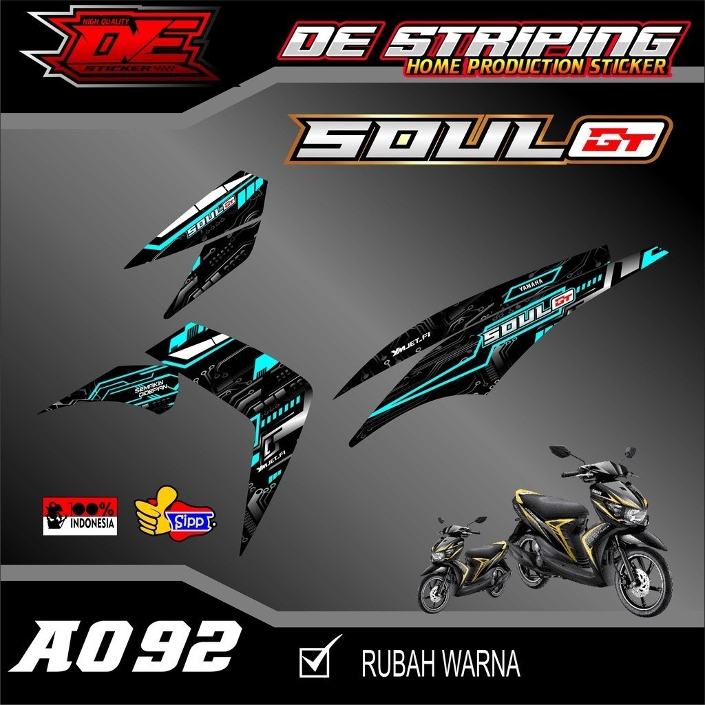 Jual Stiker Striping Mio soul GT List Grafik Simpel Warna Variasi ...