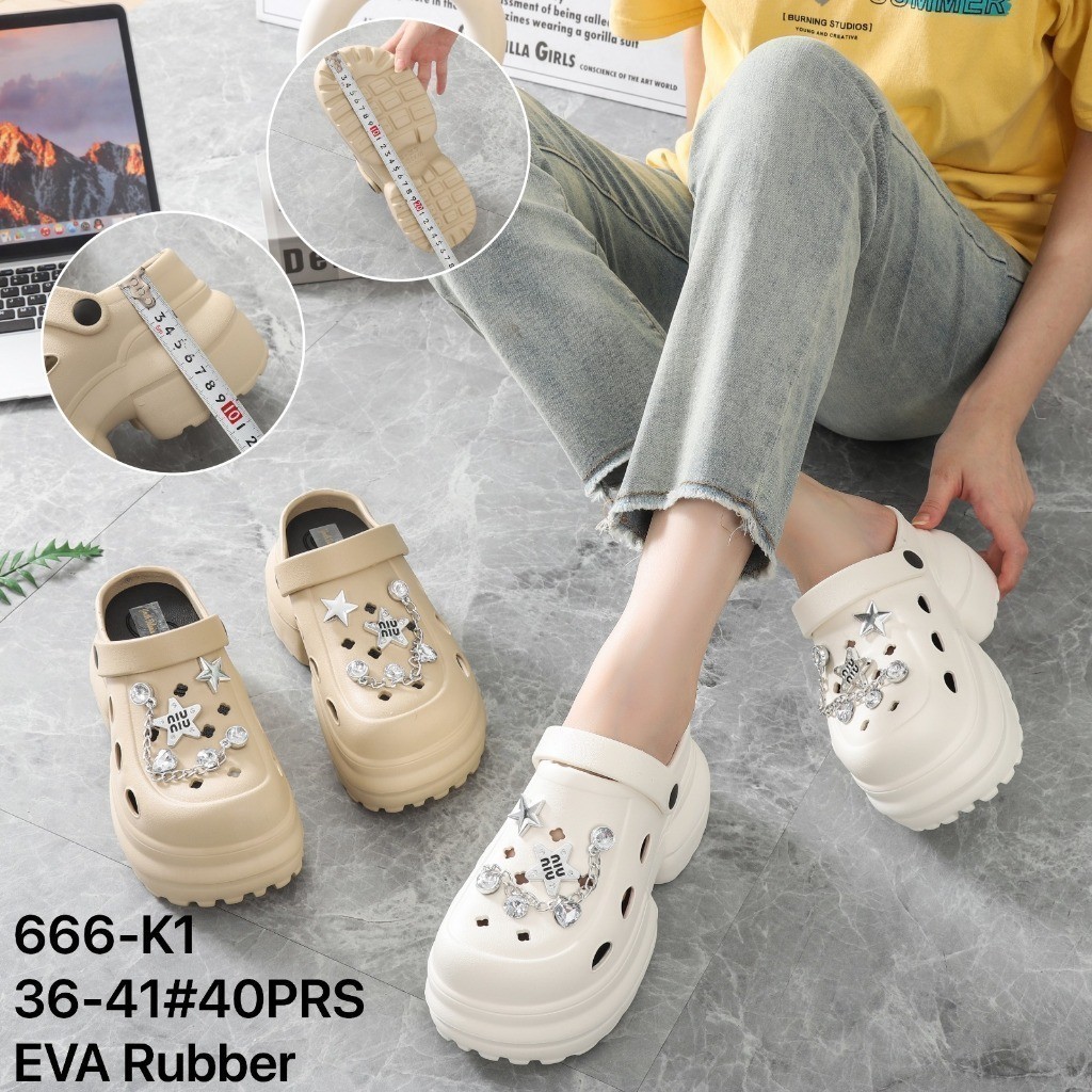 Jual Sandal Baim Wedges termasuk Jibbitz Sandal Fuji Classic Bae Clog ...