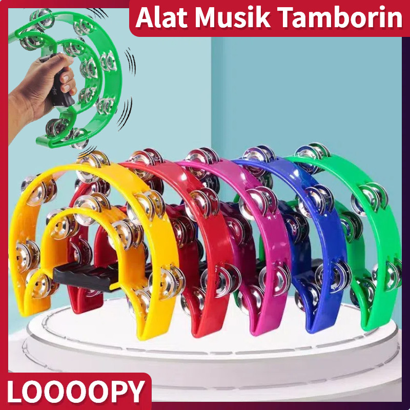 Jual LOOOOPY Alat Musik Tamborin Kecrekan Tamborine Gereja Tambourine ...