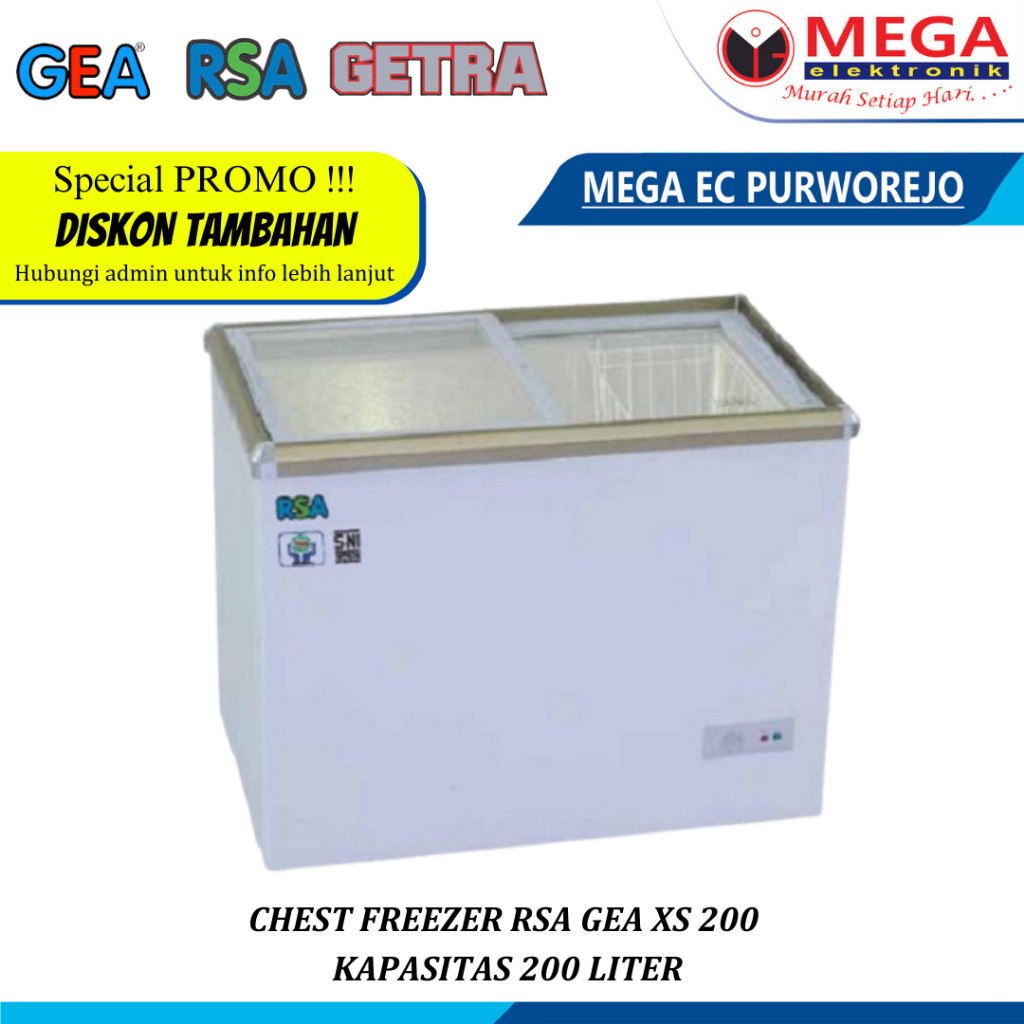 Jual CHEST FREEZER BOX SLIDING RSA XS 200 / XS200 / XS-200 KAPASITAS ...