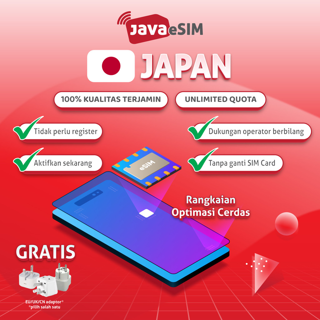 Jual JAVAesim eSIM Japan Unlimited Internet Data | Travel eSIM Jepang Kuota Besar Langsung Aktif ...
