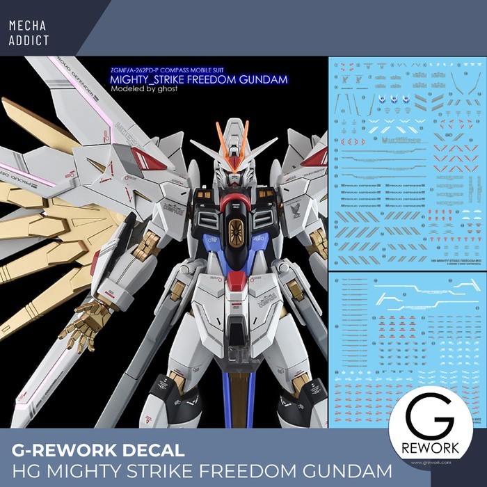 Jual Water Slide Decal HG Gundam Mighty Strike Freedom by Grework ...