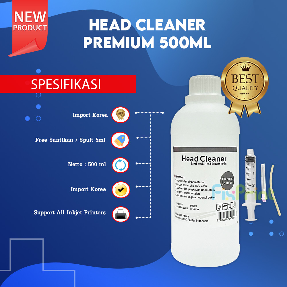 Jual Head Cleaner Premium Korea 500ml Cairan Pembersih Free Suntikan ...