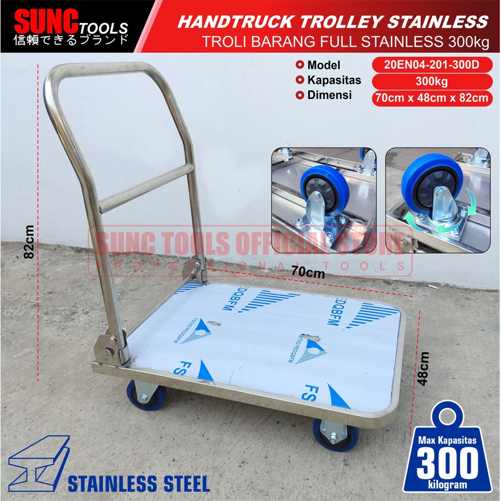 Jual SUNC TOOLS Trolli Stainless Troli Barang Handtruck Trolley Troly ...