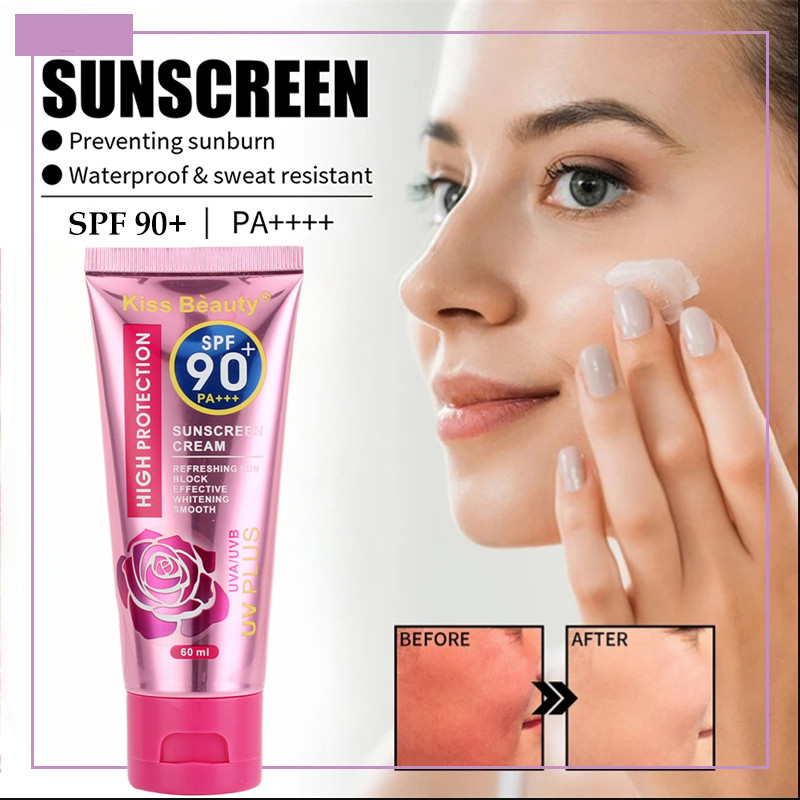 Jual Kiss Beauty Sunscreen Cream SPF 90+ PA+++ Sunblock Intensive UV Sun Cream Anti Aging Cream ...