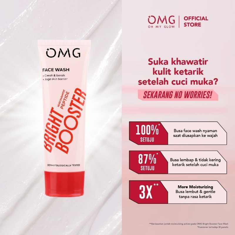 Jual OMG Oh My Glow Bright Booster Face Wash 50ml 100ml Pembersih Wajah ...