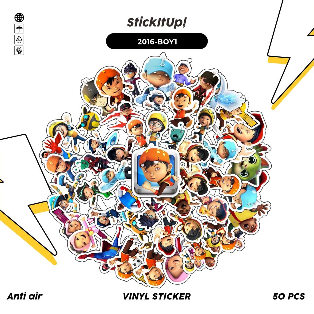 Jual COD 50 Pcs Stiker KARTUN SERIES BOBOIBOY V2 Lucu Anti Air Untuk ...