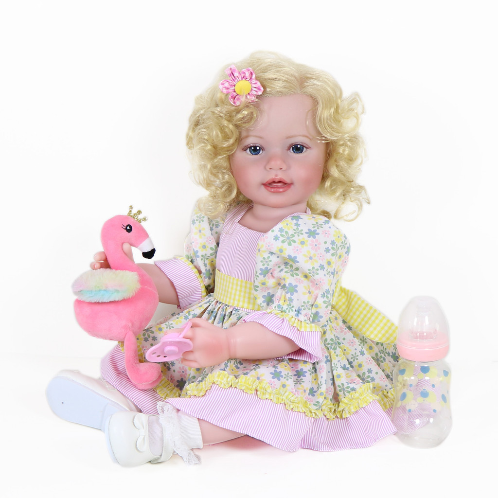 Jual Toddler Girl -22 inch Reborn baby with Flamingo Plush and 3D ...