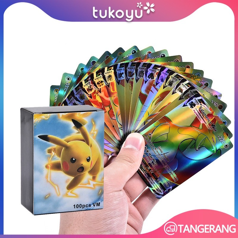 Jual TR65ZA 100pcs Pokemon Vmax Cards/Kartu Pokemon Vmax/Pokemon Shiny ...