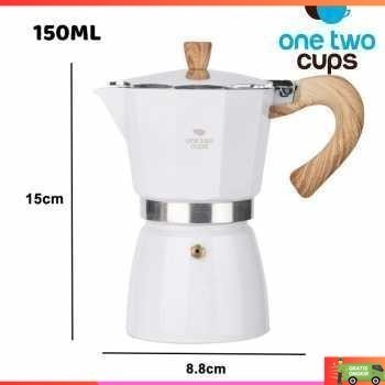 Jual One Two Cups Moka Pot Espresso Coffee Maker Teko Kopi - PL-315 - 150ML | Shopee Indonesia