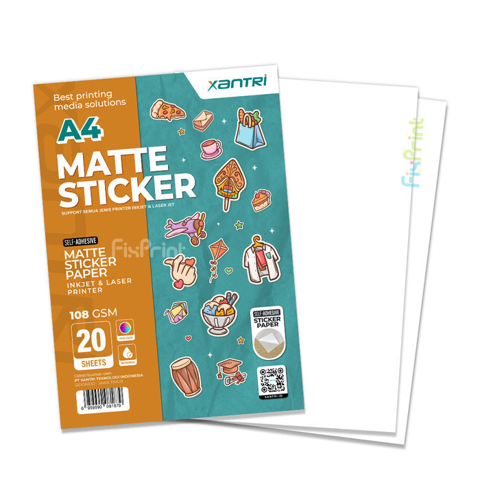 Jual Kertas Stiker Xantri Original Matte White PP 108 Micron isi 10 ...
