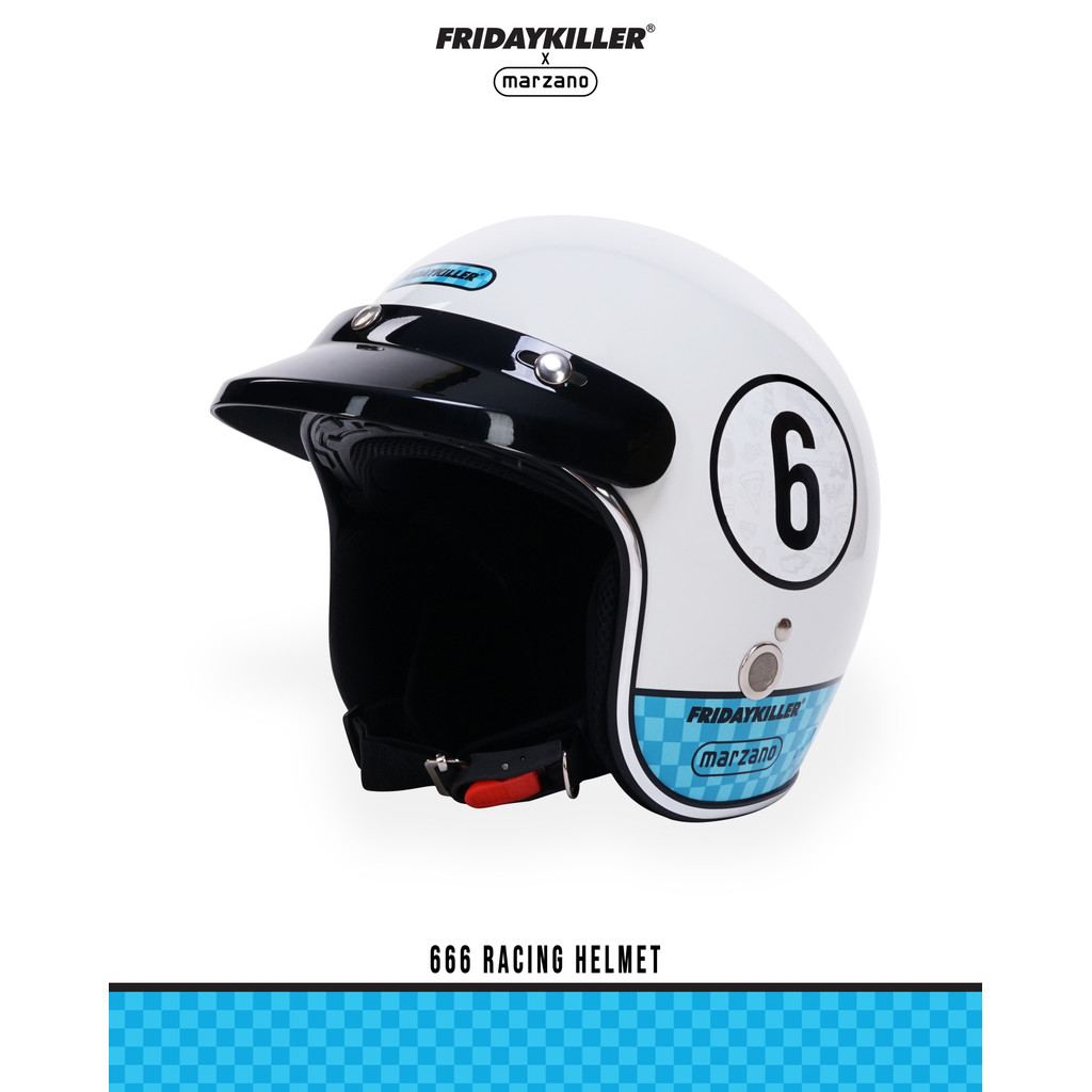 Jual HELM RETRO CLASSIC HELMET PRIA WANITA PUTIH GLOSSY FRIDAY KILLER X ...